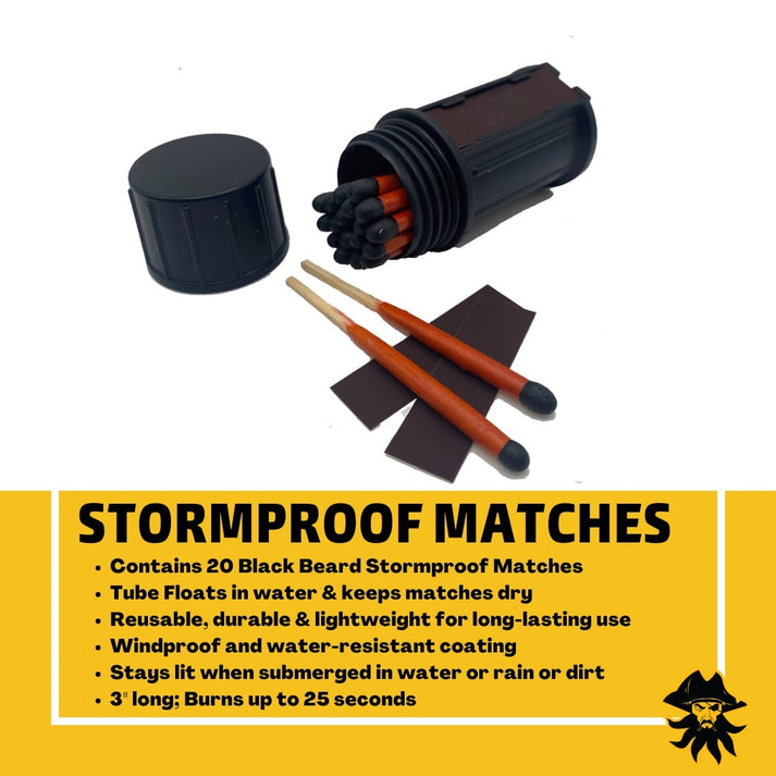 Black Beard Stormproof Fire Matches (Pre-Order) - Brooks Defense ...